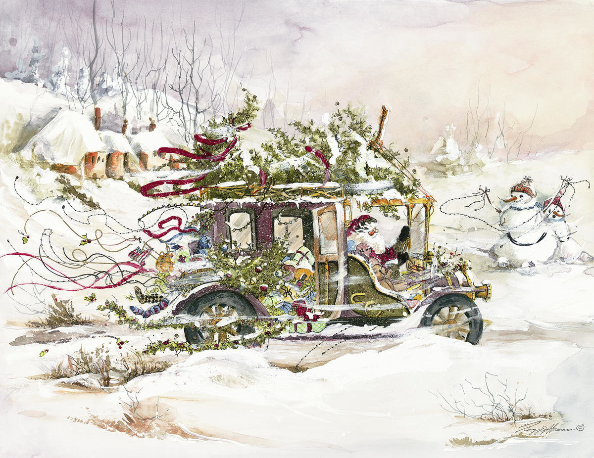 Santa's Limousine by Peggy Abrams | Paper Print | Custom Prints and ...