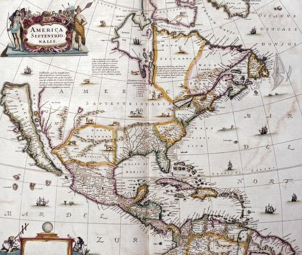Joannes Janssonius - Map of North America, 1641 - Art Print - Global ...