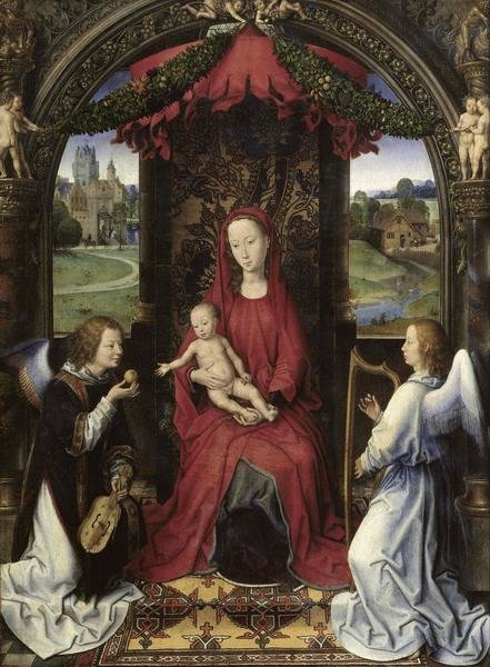 Hans Memling - Madonna and Child With Two Angels - Art Print - Global ...