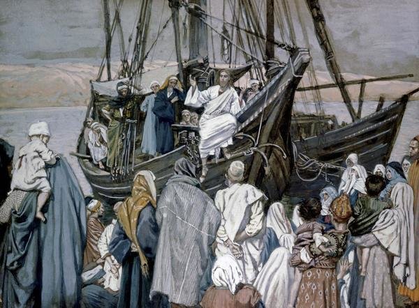 James Tissot - Jesus Preaching on a Boat - Art Print - Global Gallery