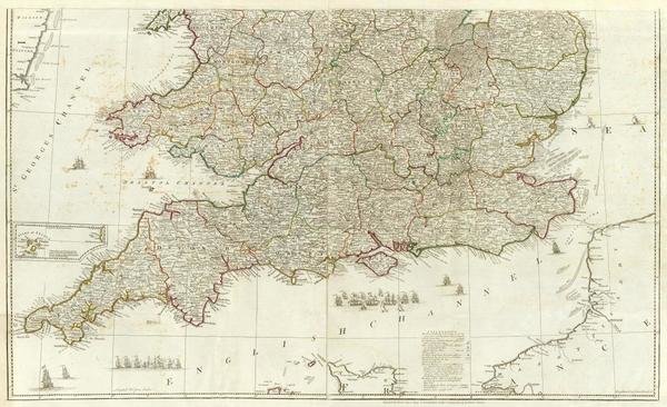 John Rocque - England and Wales (Southern section), 1790 - Art Print ...