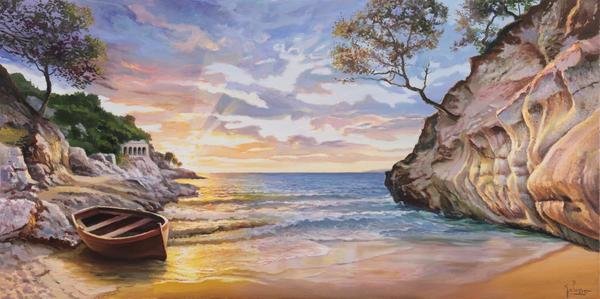 Adriano Galasso - Caletta al Tramonto - Art Print - Global Gallery