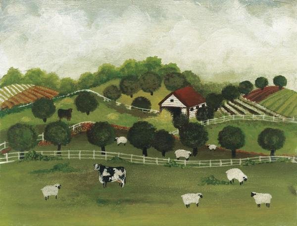 David Carter Brown - A Day at the Farm II Bright - Art Print - Global ...