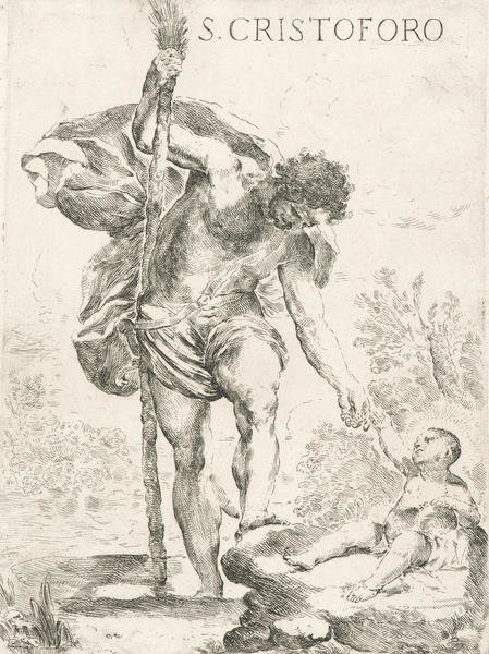 Francesco Amato St Christopher Ca 1650 Art Print Global Gallery